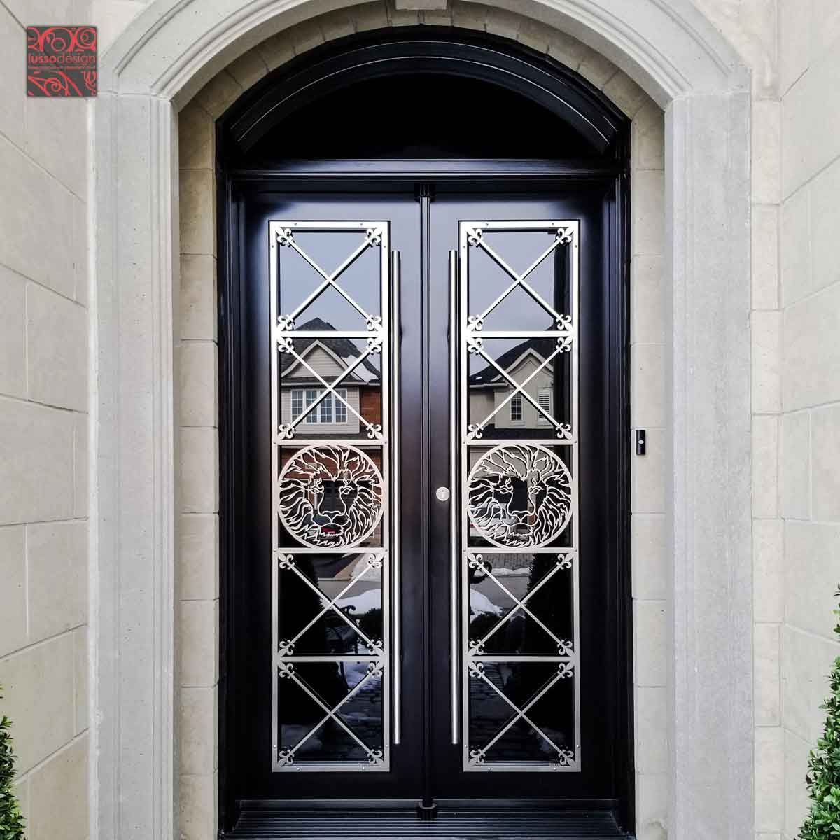 Custom Double Doors with Intricate Metalwork | Lusso Design